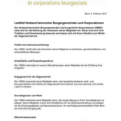 Leitbild VBBG — Verband bernischer Burgergemeinden und burgerlicher ...